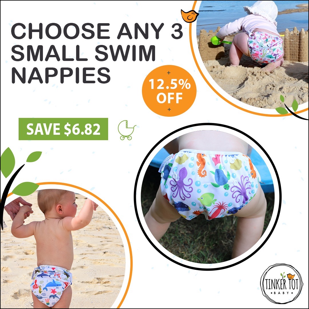 Pack of 3 SMALL Swim Nappies & Save! - Tinker Tot Baby